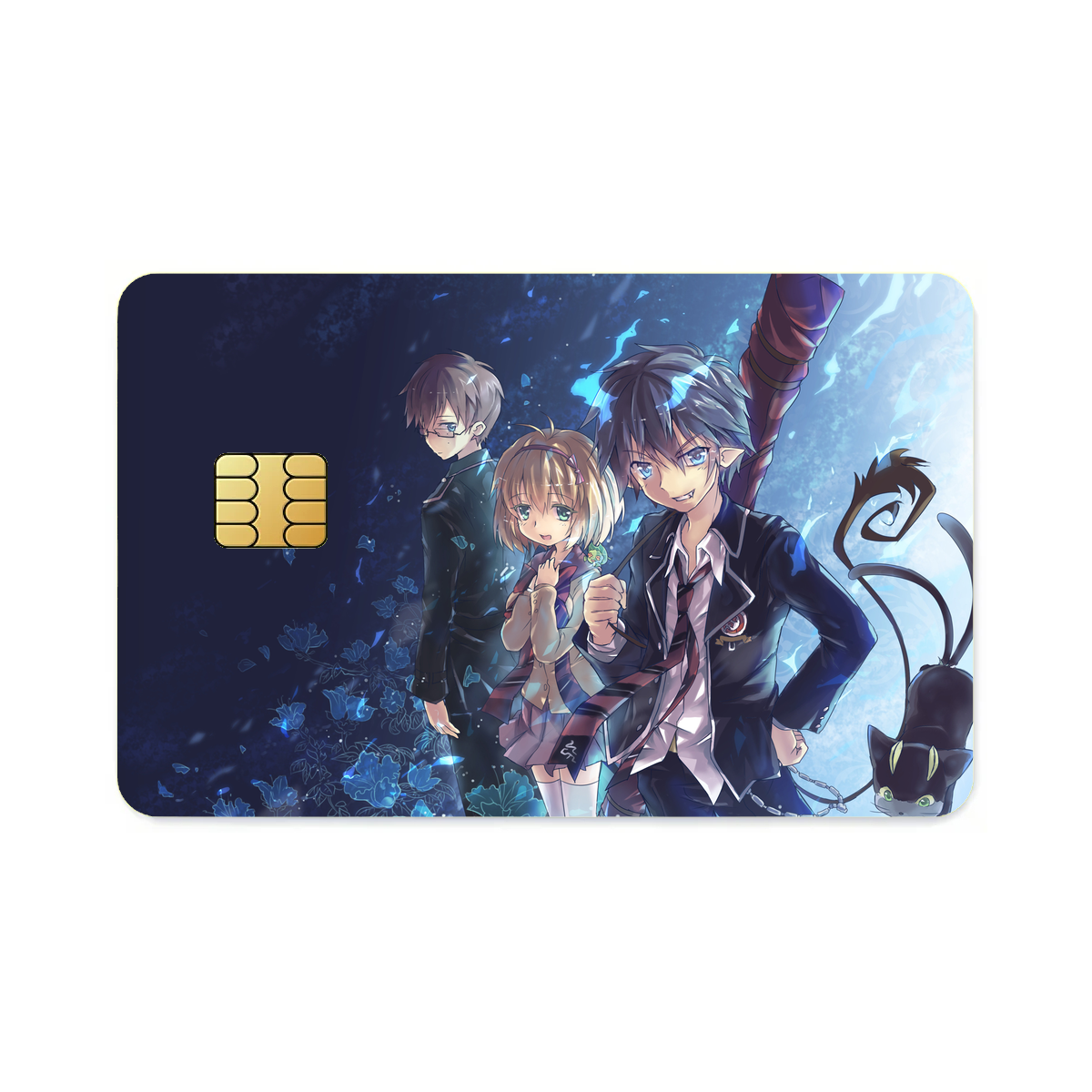 Rin,Yukio and Shiemi Credit Card Skins (4-in-1 Pack)