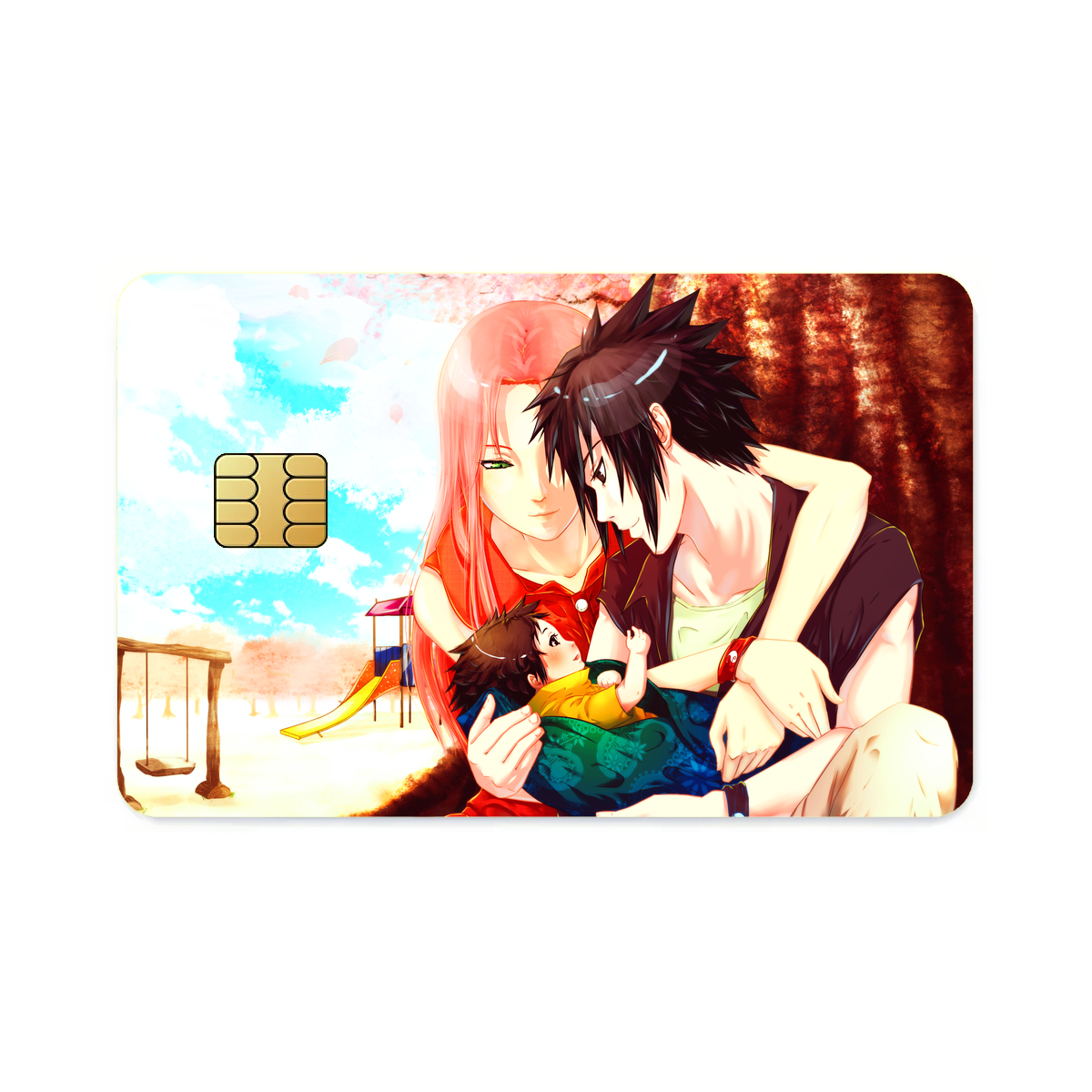 Sakura Sasuke and baby Sarada Credit Card Skins (4-in-1 Pack)