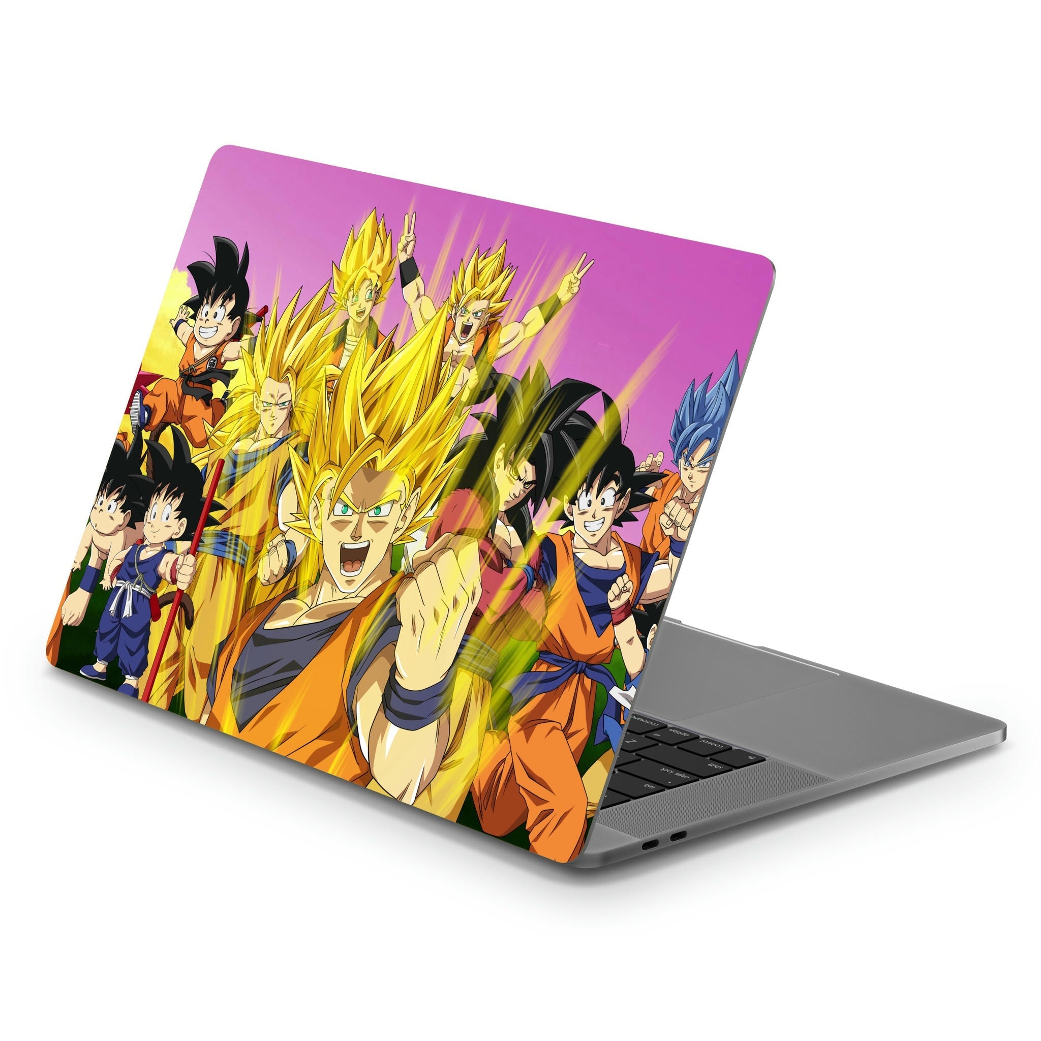 The many forms of Goku throughout the years Macbook Skin
