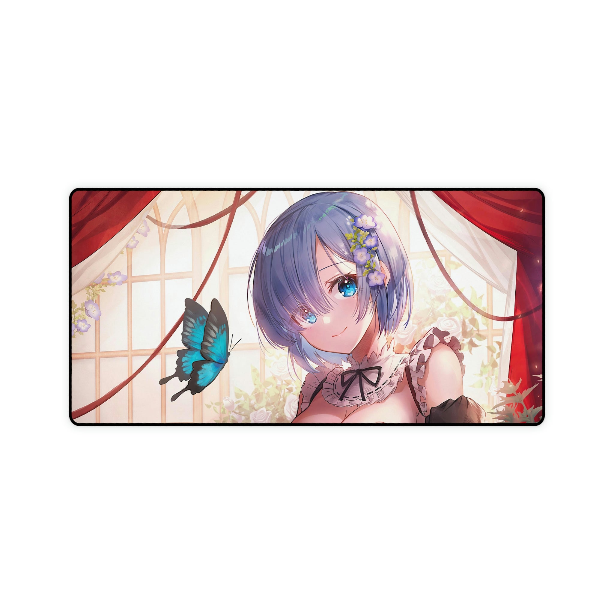 Anime, Girl, Butterfly, Rem, Re:Zero, Mouse Pad (Desk Mat)