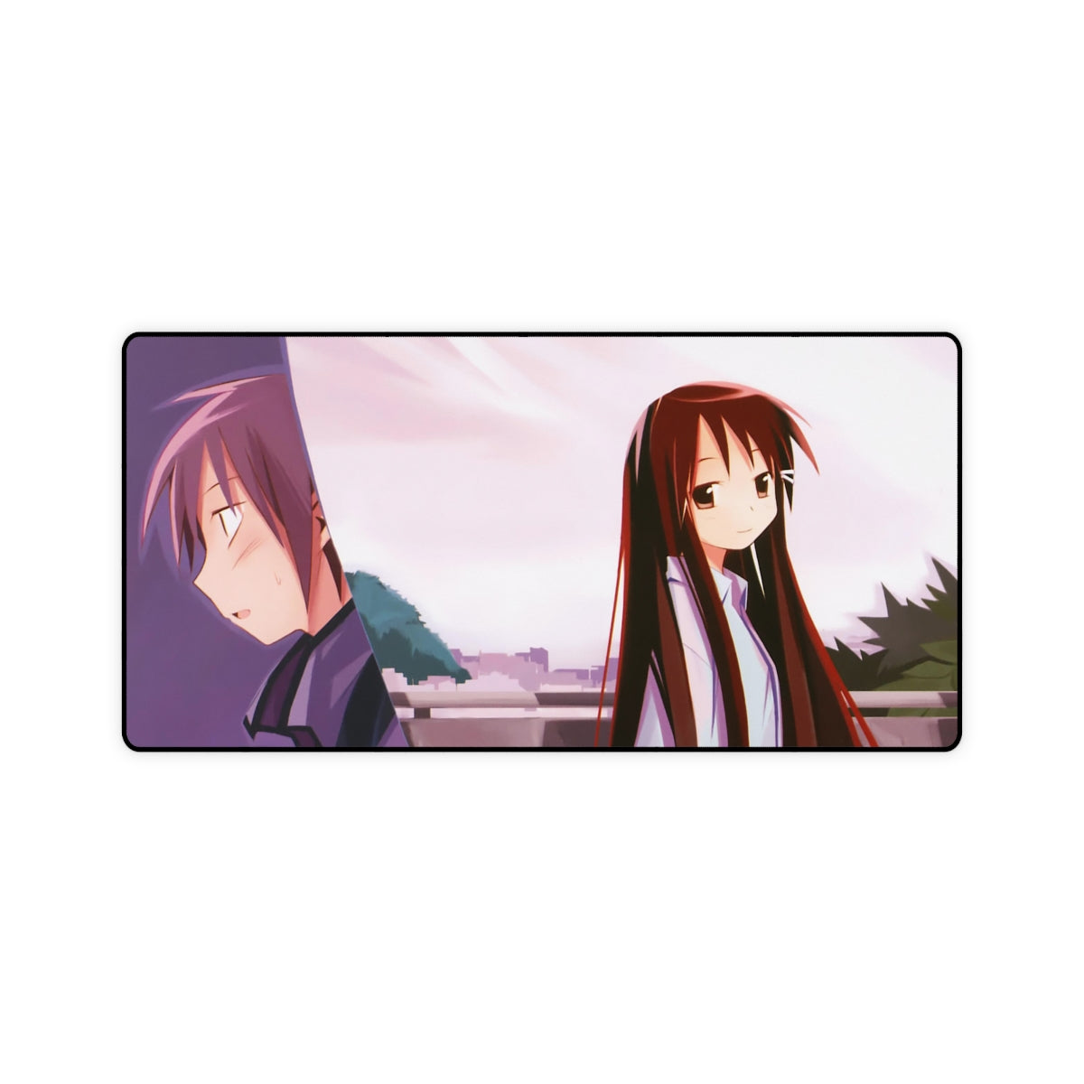 Hanbun no Tsuki ga Noboru Sora Mouse Pad (Desk Mat)